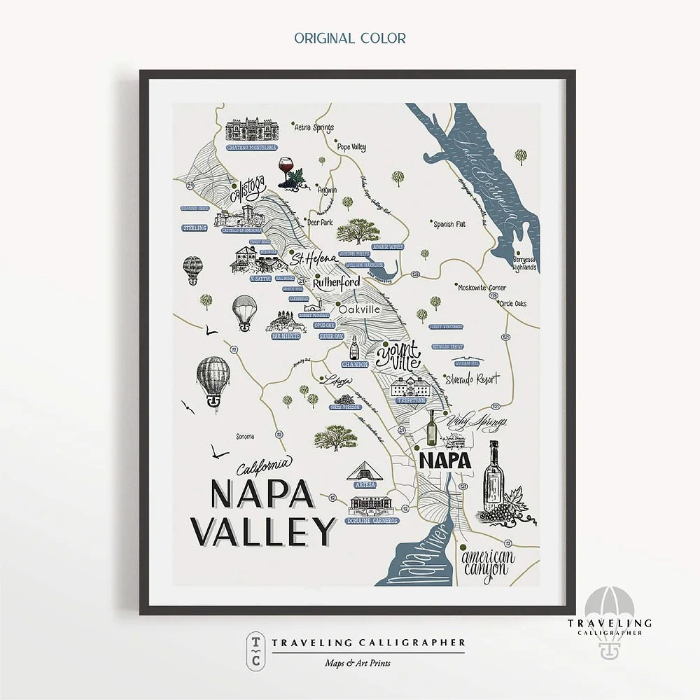 Napa Valley Map Print — San José Made