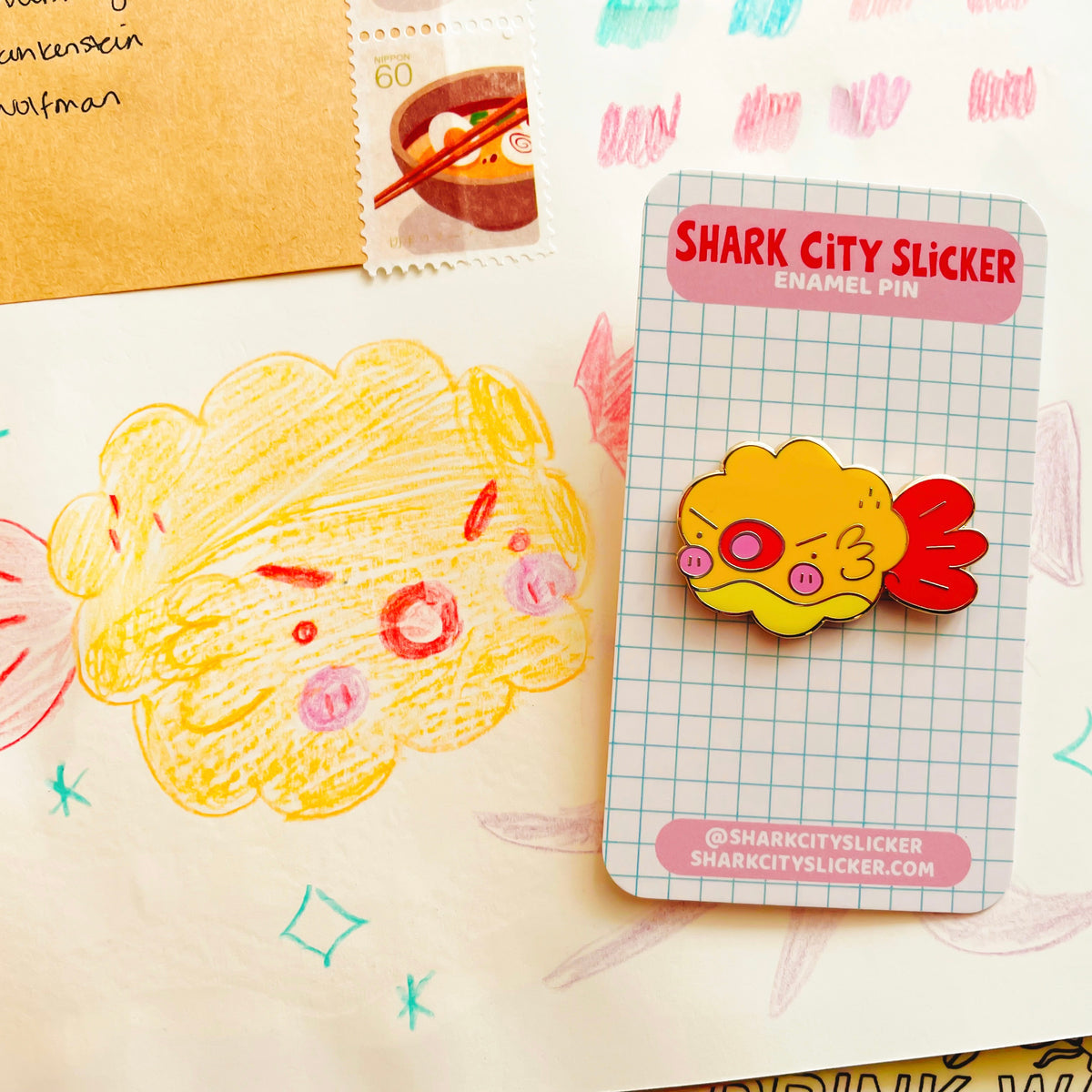 Angery Fish Enamel Pin — San José Made