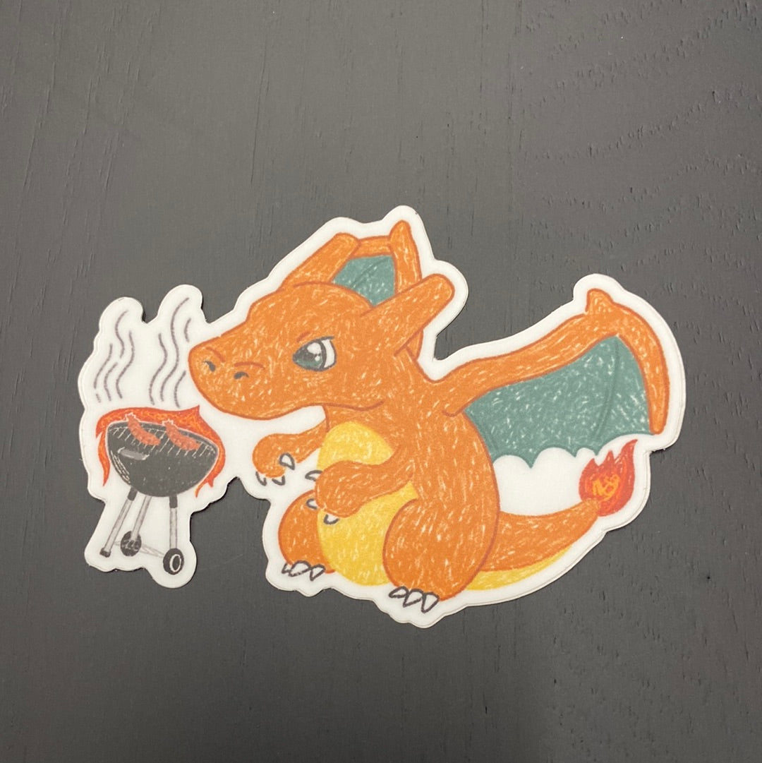 Charcoal BQQ Charizard Vinyl Sticker — San José Made