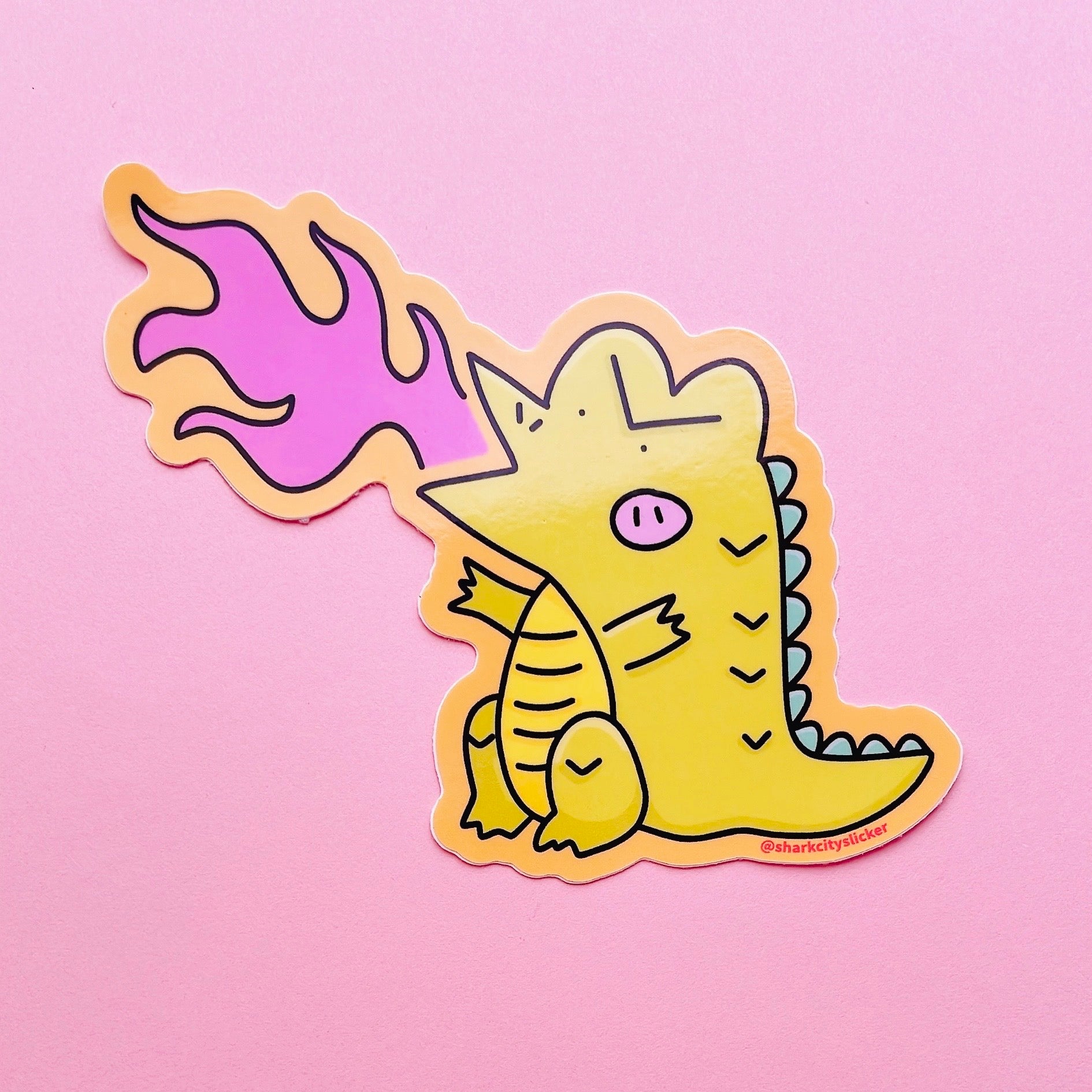 Godzilla Big Flame Sticker — San José Made