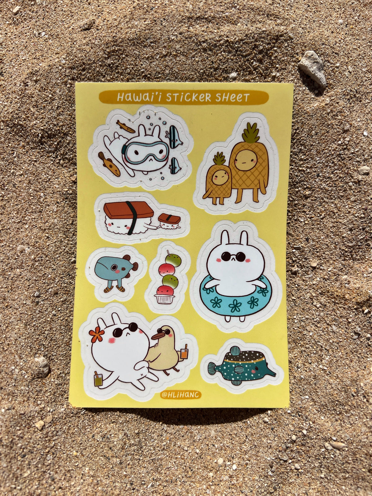 Yellow Hawaii Sticker Sheet — San José Made
