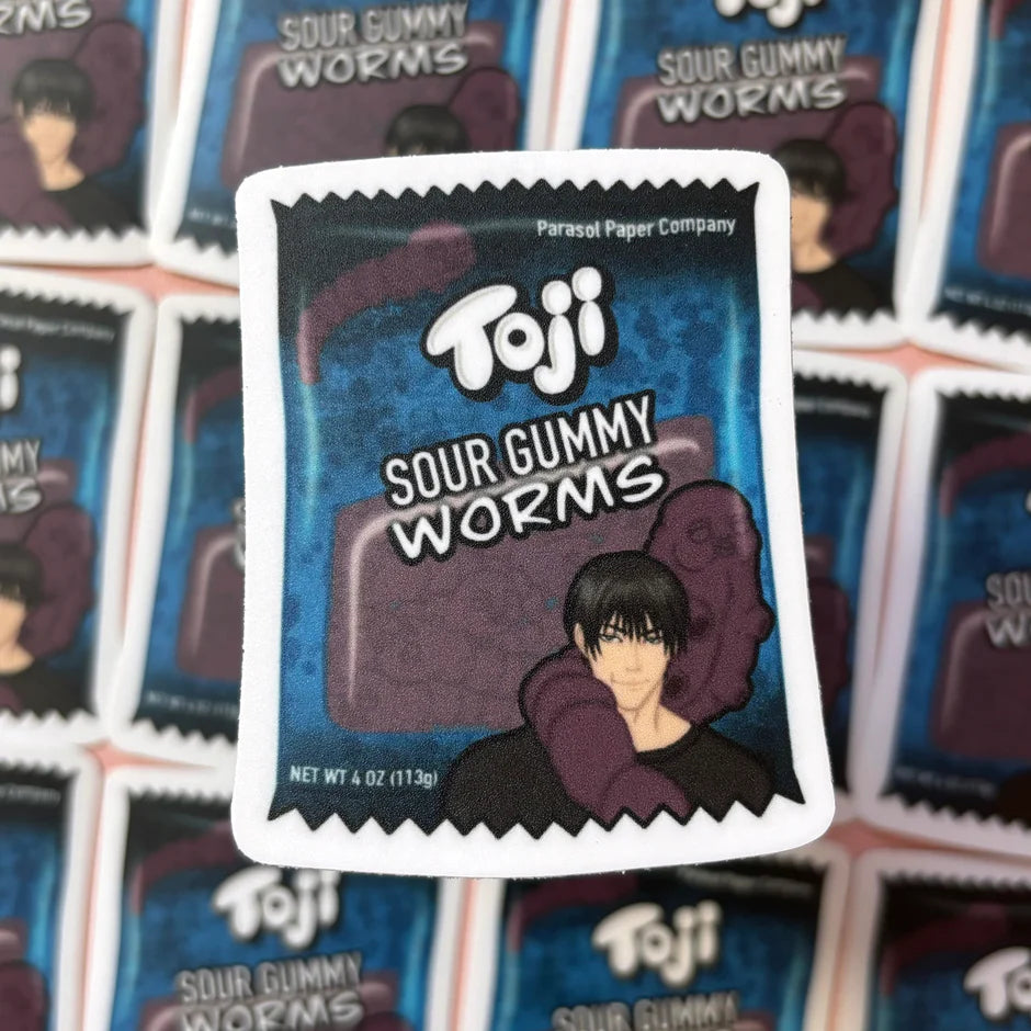 [WATERPROOF] JJK Toji Sour Gummy Worms Anime Vinyl Sticker Decal — San ...