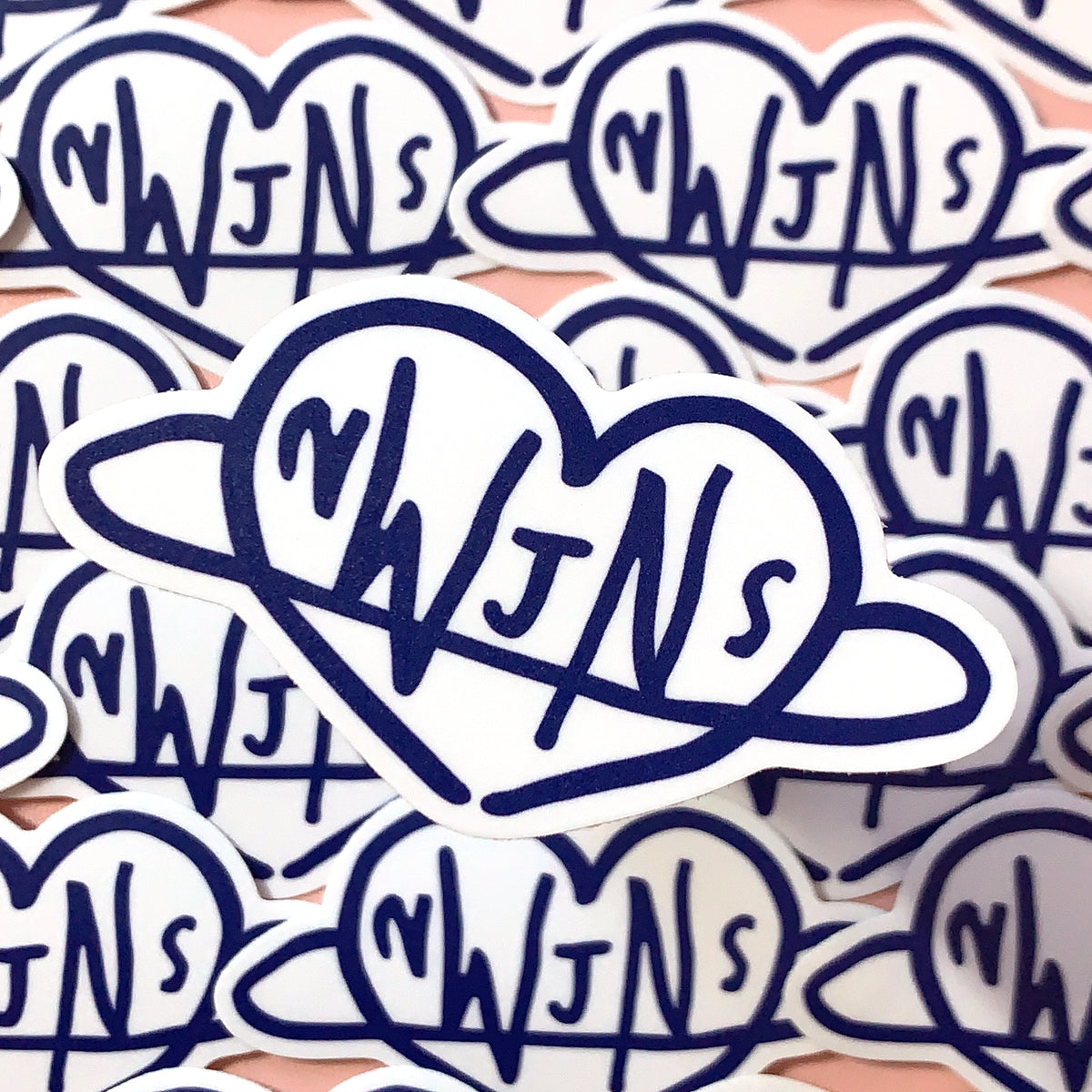 [WATERPROOF] NEWJEANS Heart NWJNS Logo Vinyl Sticker Decal — San José Made