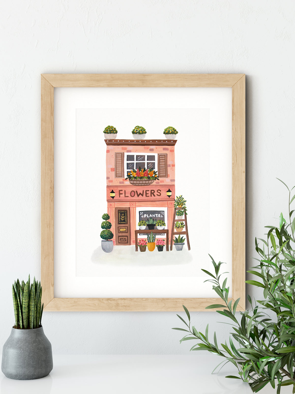 Pink Flower Shop Print — San José Made