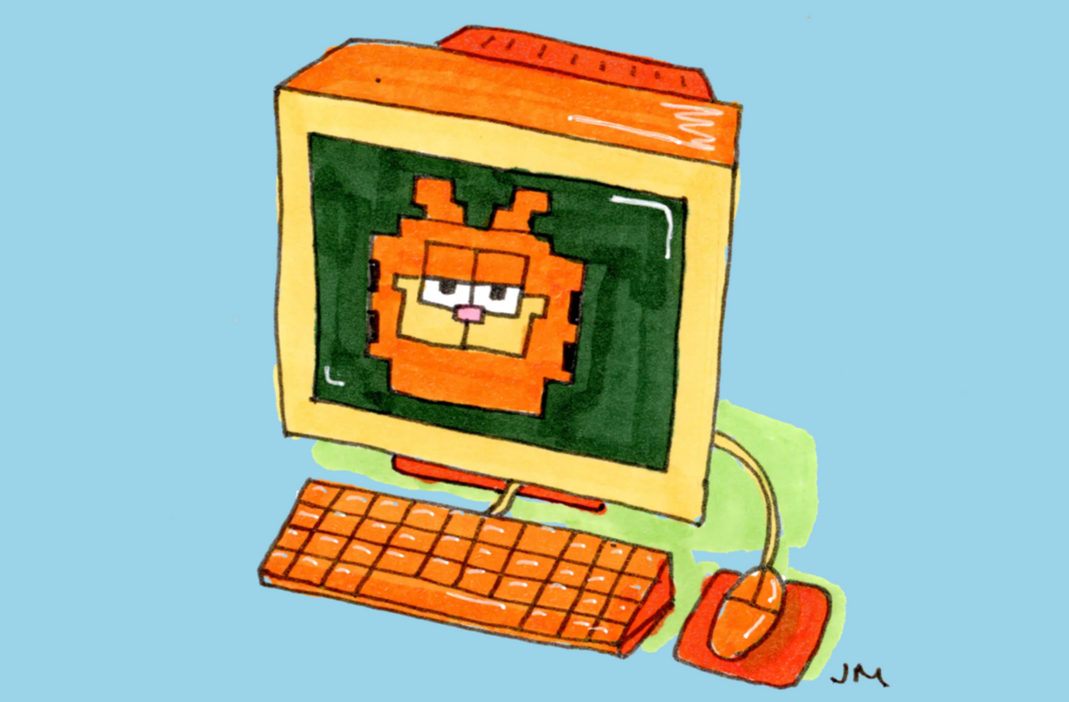 Computer Garfield Postcard — San José Made