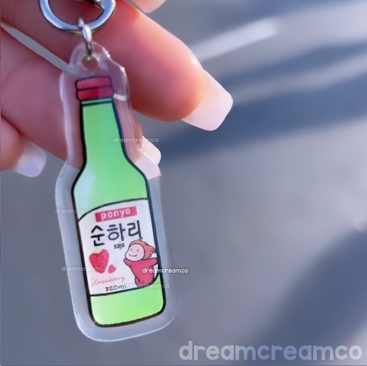 Strawberry Soju Spirit Acrylic Charm - Ponyo — San José Made