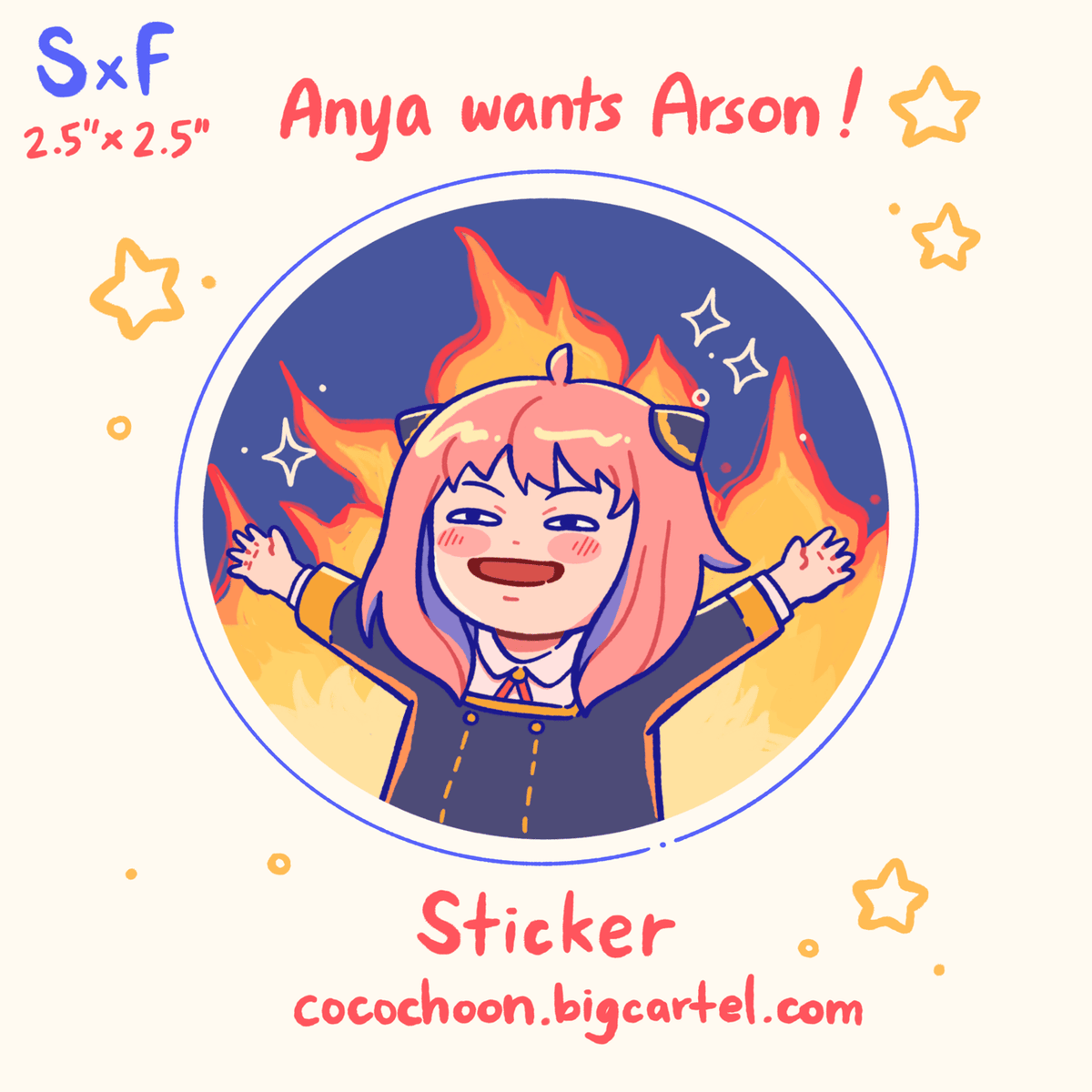 Anya Arson Sticker | Elegant Easy Revenge Art Show — San José Made