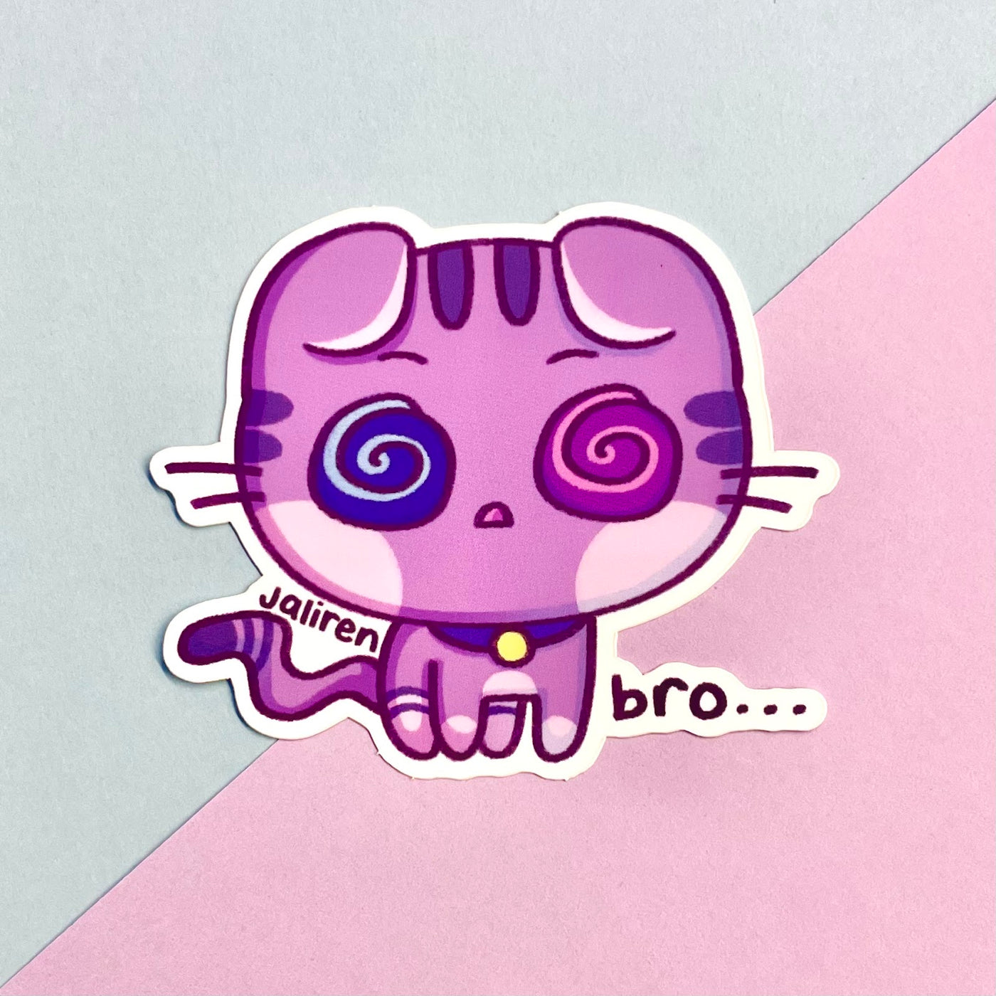 Purple Cat Sticker — San José Made