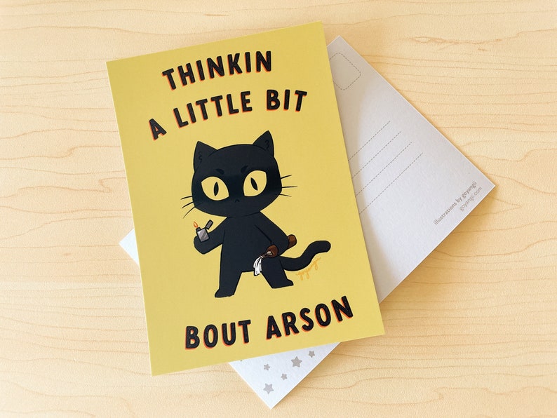 Arson Cat Mini Print / Postcard — San José Made