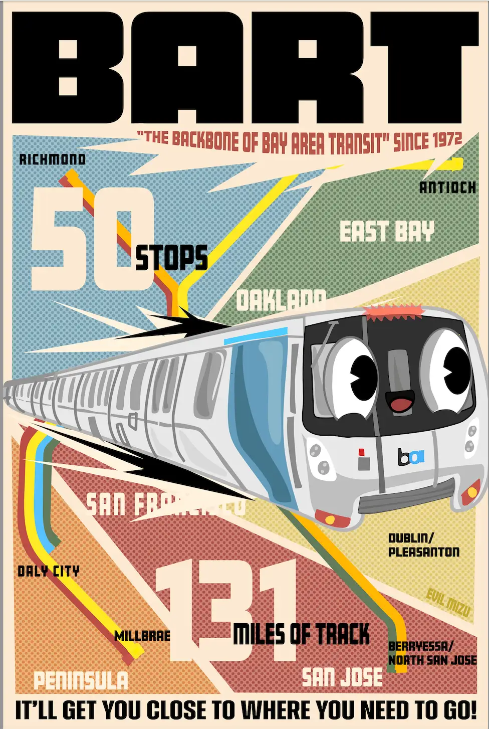 BART Poster 12" x 18" — San José Made