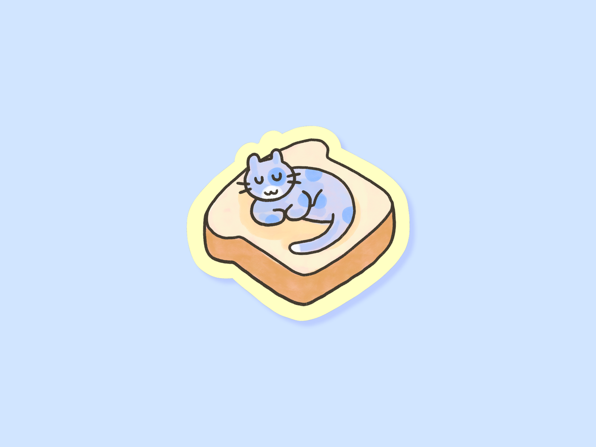 Cat Bread Bed Sticker — San José Made