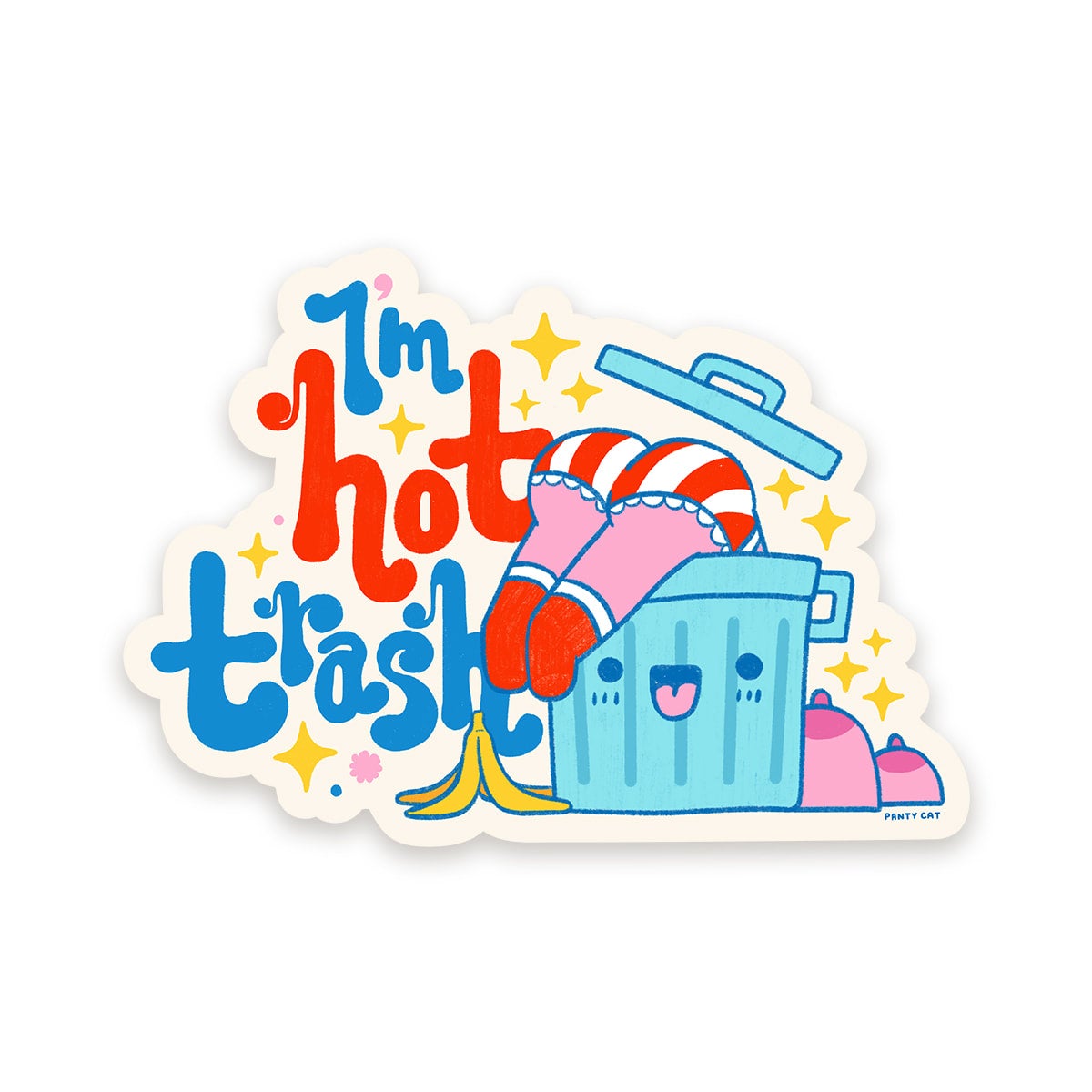 Hot Trash Panty Cat Vinyl Sticker — San José Made
