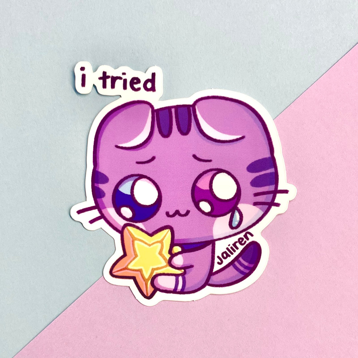 Purple Cat Sticker — San José Made