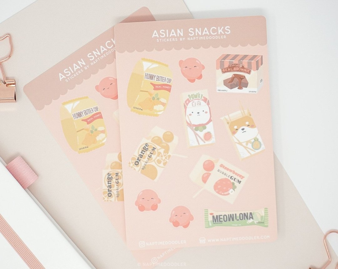 Asian Snacks Sticker Sheet — San José Made