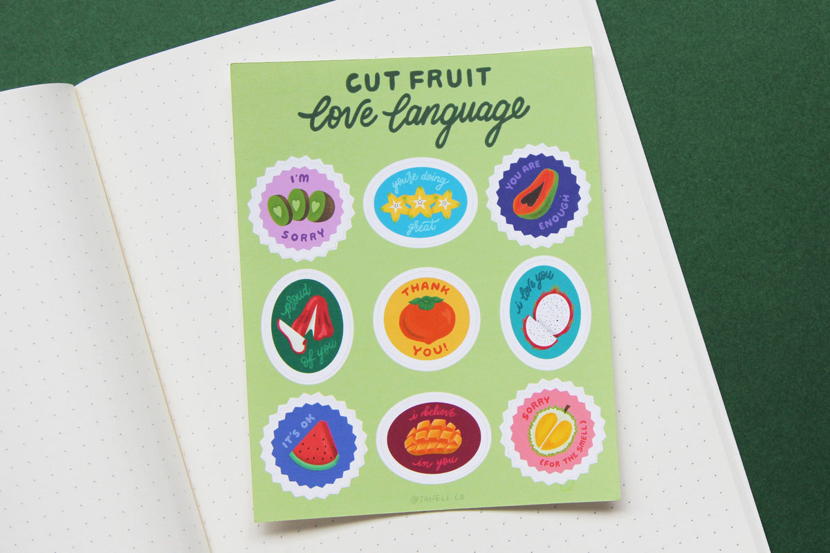 Cut Fruit Love Language Sticker Sheet — San José Made