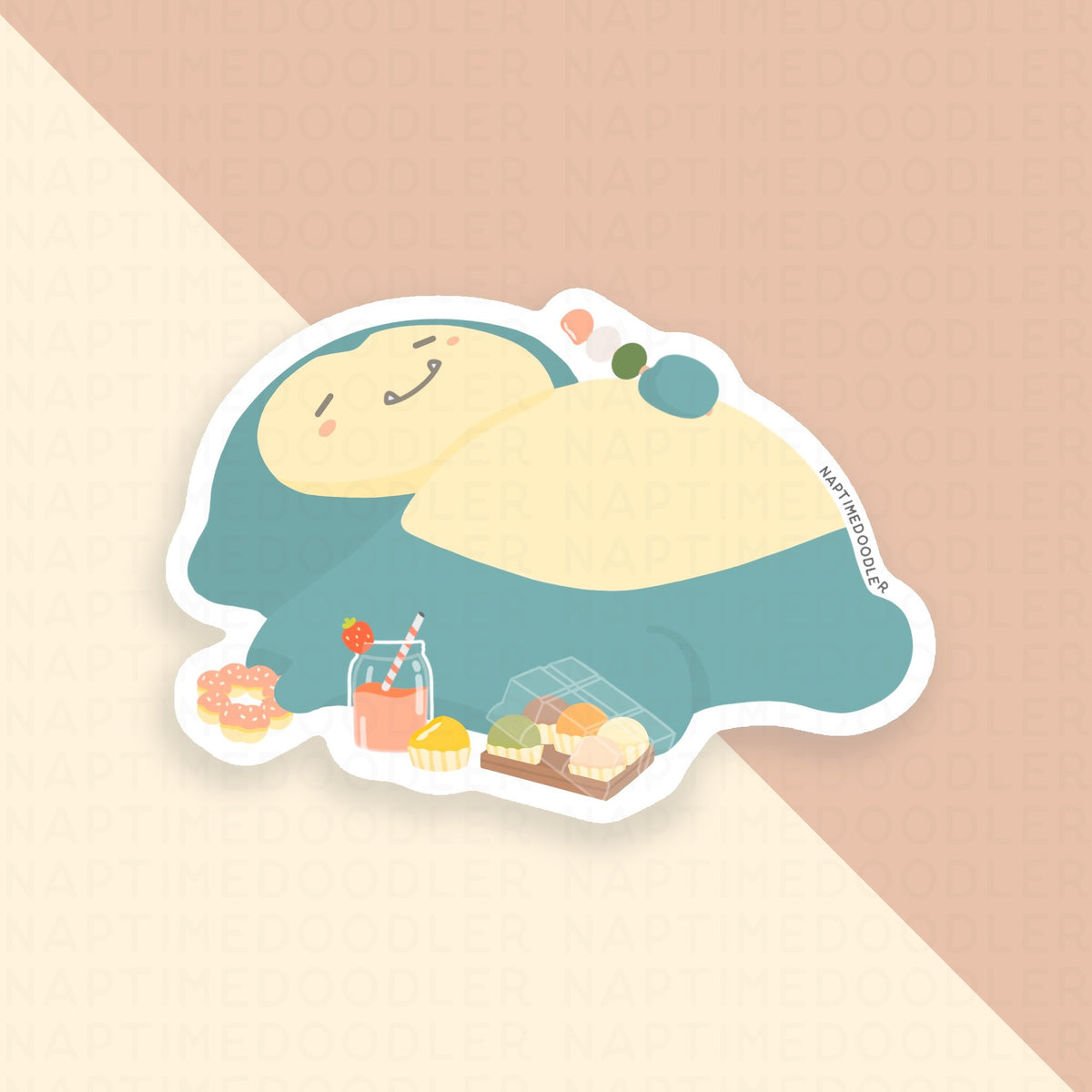 Snacking Sleeping Snorlax Sticker | Naptime Doodler — San José Made