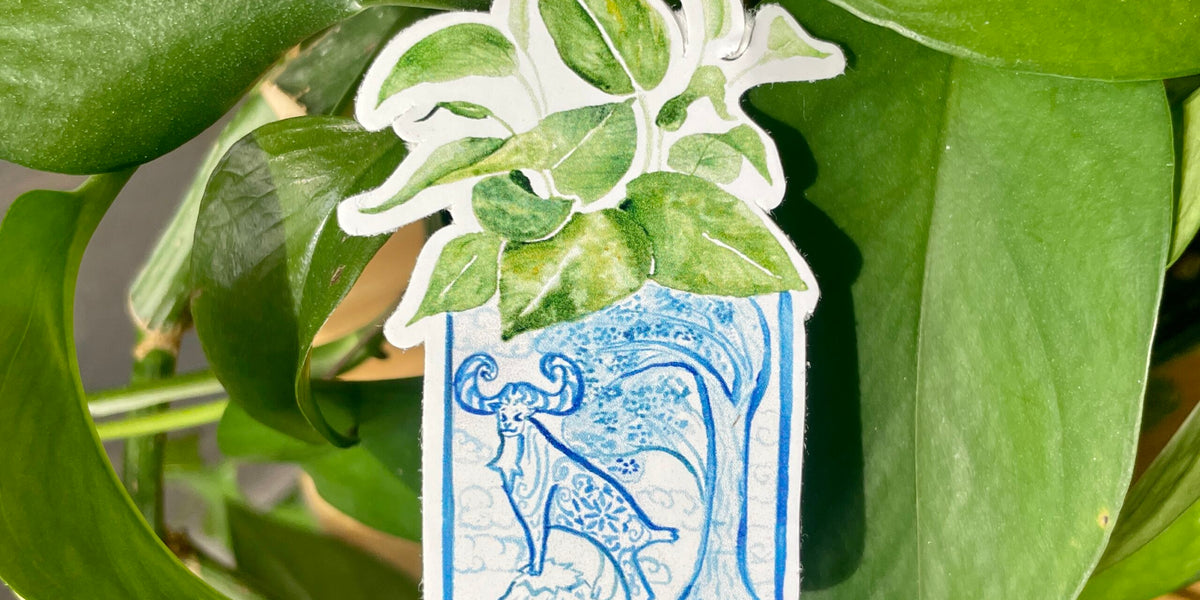 Year of the Goat + Pothos Plant Sticker — San José Made