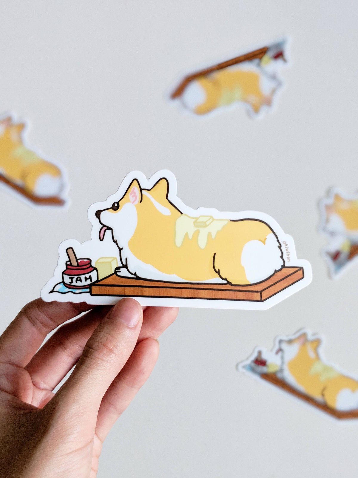 Butter Bread Loaf Corgi Vinyl Sticker — San José Made