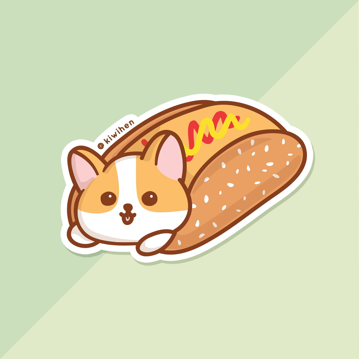 Hot Dog Corgi Vinyl Sticker — San José Made