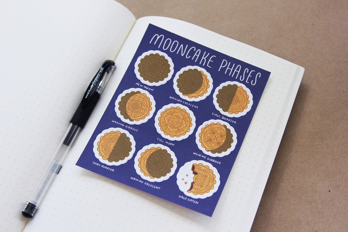 Mooncake Phases Bullet Journal Sticker Sheet — San José Made