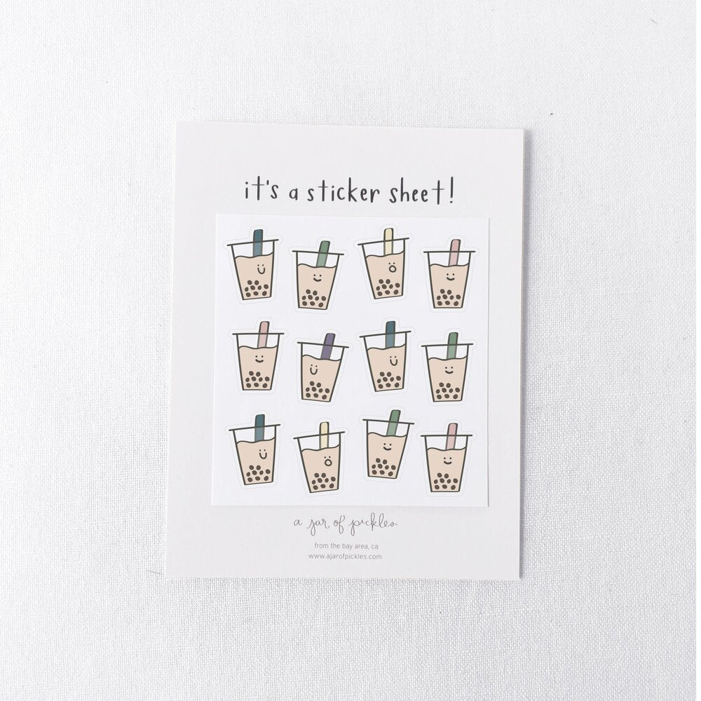 Mini Boba Sticker Sheet — San José Made