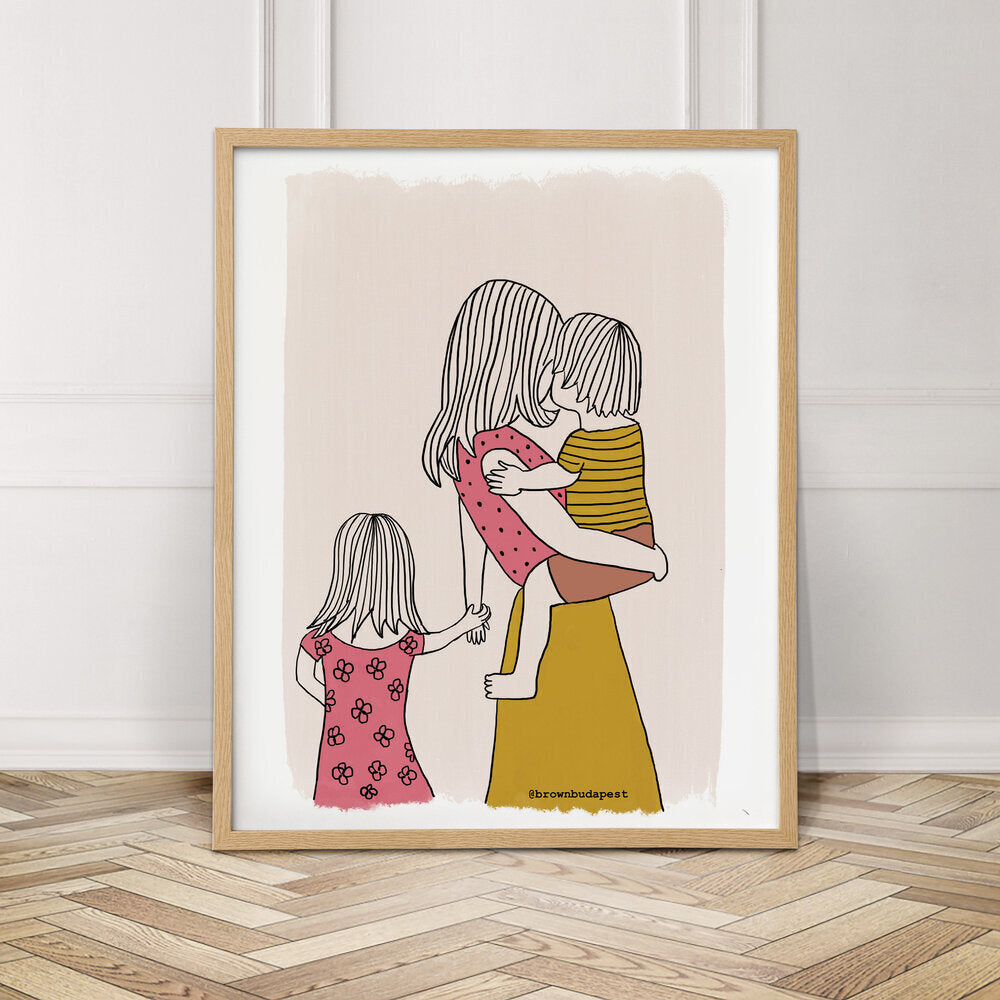 mother and daughter wall art
